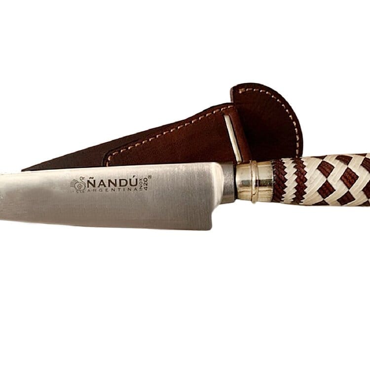 ARGENTINIAN GAUCHO FIXED BLADE KNIFE - HAND BRAIDED RAWHIDE LEATHER ...